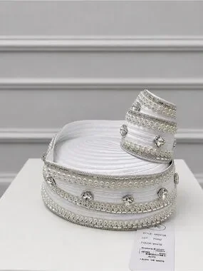 Peeress | Accessories | White Rhinestone Church Derby Peeress Womens ...